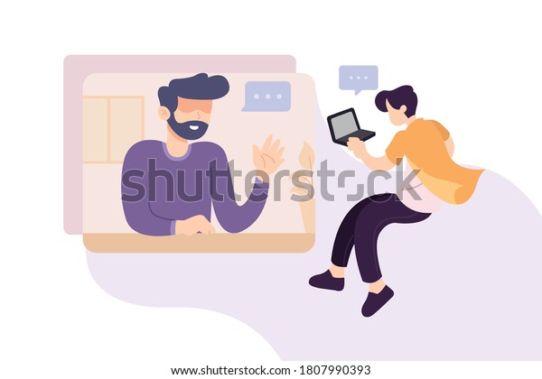 Telecommuting Concept Art Vector Illustration Stock Vector (Royalty ...