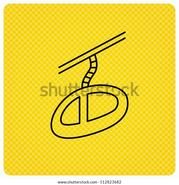 Teleferic Icon Telpher Cablerailway Sign Linear Stock Vector (Royalty ...