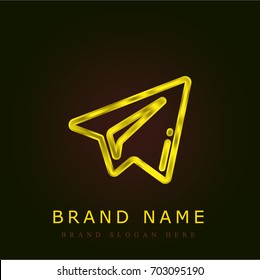Telegram Golden Metallic Logo Stock Vector (Royalty Free) 703095190 ...