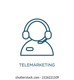Telemarketing Icon Thin Linear Telemarketing Outline Stock Vector ...