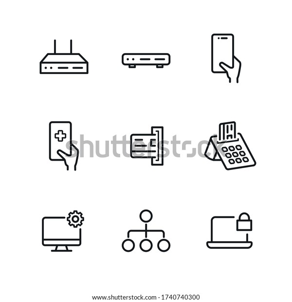 Telematics Pharmacy Icon Set Vector Telematics: เวกเตอร์สต็อก (ปลอดค่า ...