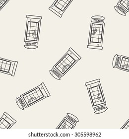 Telephone Booth Doodle Seamless Pattern Background Stock Vector ...
