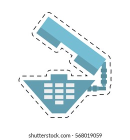 Telephone Call Communication Geometric Cut Line Stock Vector (Royalty ...