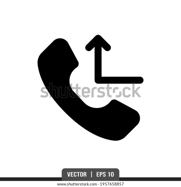 Telephone Call Silhouette Icon Vector Illustration Stock Vector ...