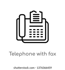 Telephone Fax Vector Line Icon Simple Stock Vector (Royalty Free ...