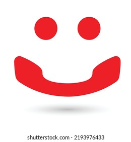 Telephone Handset Smiling Face Logo Design Stock Vector (Royalty Free ...
