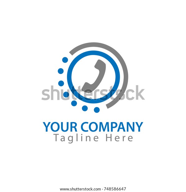 Telephone Icon Circle Communication Logo Vector: เวกเตอร์สต็อก (ปลอดค่า ...