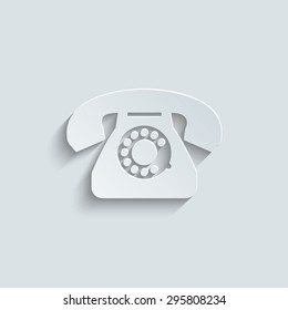 Telephone Icon Shadow On Grey Background Stock Vector (Royalty Free ...