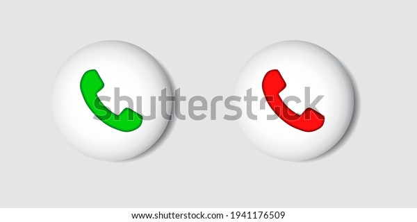 Telephone Icons Vector Red Green Phone Stock Vector (Royalty Free ...