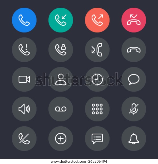 Telephone Line Icons Stock Vector (Royalty Free) 265206494 | Shutterstock