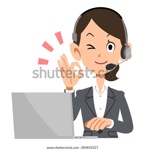 Telephone Operator Showing Hand Sign Ok Stock Vector (Royalty Free ...