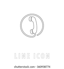 Telephone Outline Simple Vector Icon On Stock Vector (Royalty Free ...