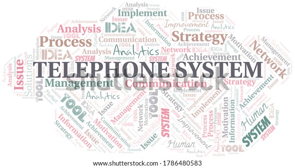 Telephone System Typography Vector Word Cloud Stock Vector (Royalty ...