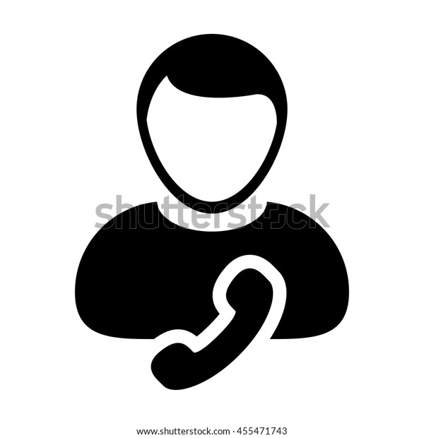 Telephone User Icon Vector Service Person เวกเตอร์สต็อก (ปลอดค่า ...