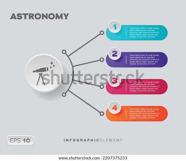 Telescope Astronomy Space View Zoom Infographics Stock Vector (Royalty ...