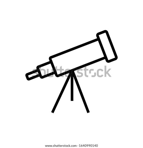 Telescope Line Art Vector Icon Ui Stock Vector (Royalty Free ...
