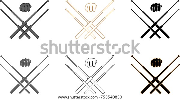 Telescopic Batons Self Defence Training Logotype: vector de stock ...