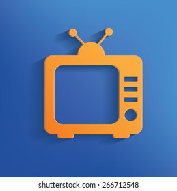 Television Design On Blue Backgroundclean Vector Stock Vector (Royalty ...