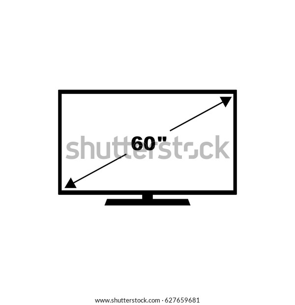 Television Diagonal Screen Size 60 Inch 库存矢量图（免版税）627659681 | Shutterstock