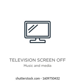 Television Screen Off Icon Thin Linear Stock Vector (Royalty Free ...