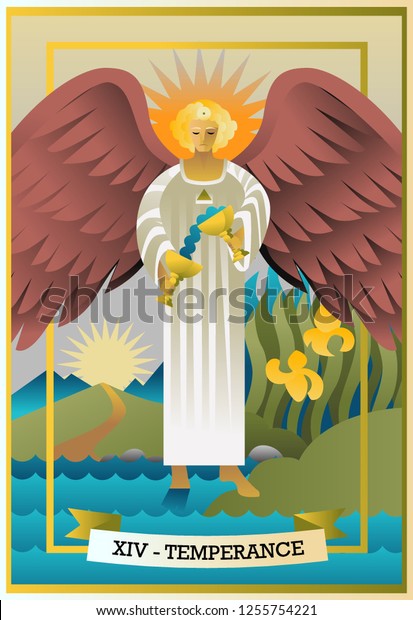 Temperance Tarot Card Stock Vector (Royalty Free) 1255754221 | Shutterstock