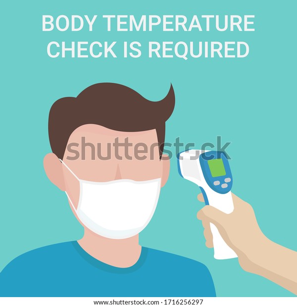 Temperature Check Illustration Man Measuring Body Stock Vector (Royalty ...