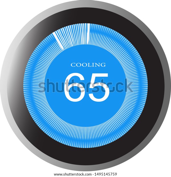 Temperature On Modern Circle Thermostat Programmable Stock Vector ...