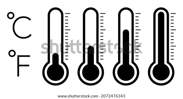Temperature Symbol Setweather Signtemperature Icons Vector Stock Vector ...