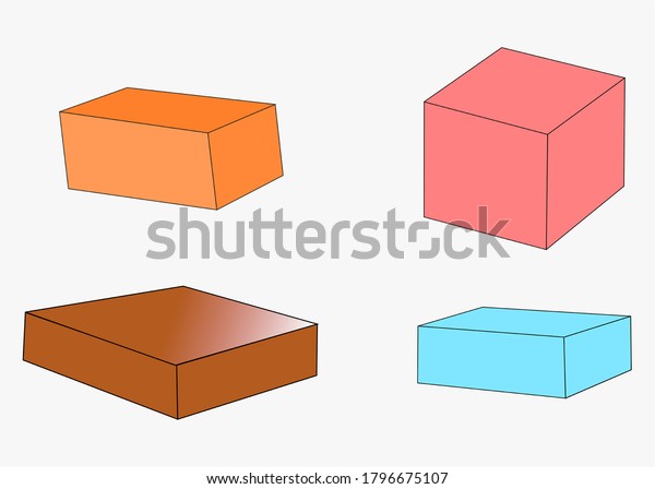 Template 3d Cardboard Boxes Various Shapes Stock Vector (Royalty Free ...