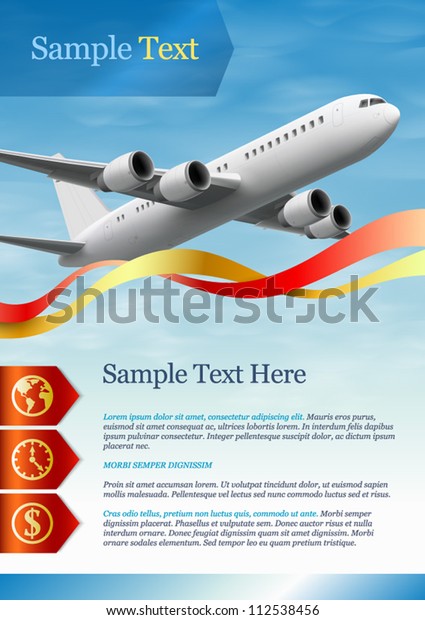 Template Advertising Airplane Stock Vector (Royalty Free) 112538456