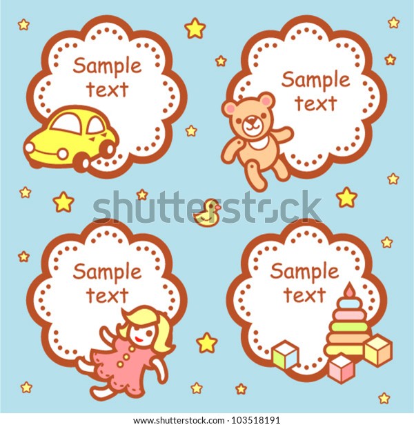 Template Baby Label Stock Vector (Royalty Free) 103518191 | Shutterstock
