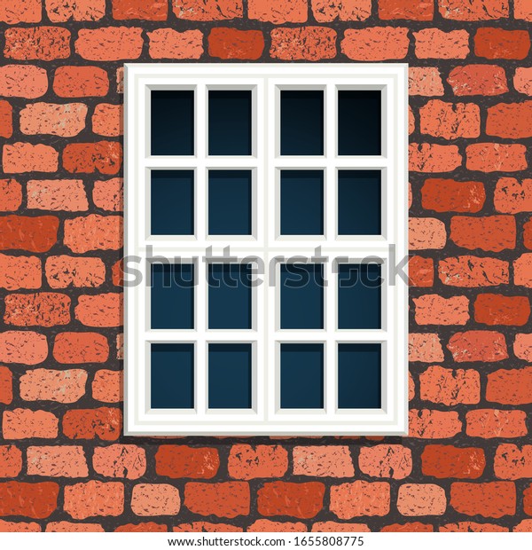 Template Banner Window On Brick Wall Stock Vector (Royalty Free ...