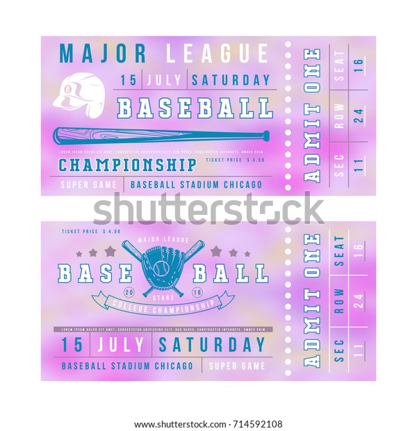 Template Baseball Ticket Print On Blurred Stock Vector (Royalty Free ...