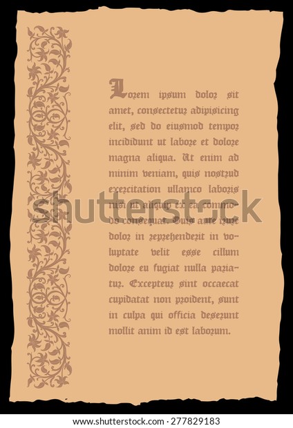 Template Book Page Medieval Style Place Stock Vector (Royalty Free ...