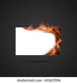 Paper Sheet On Fire Flaming Paper Stock Vector (Royalty Free) 645775327 ...