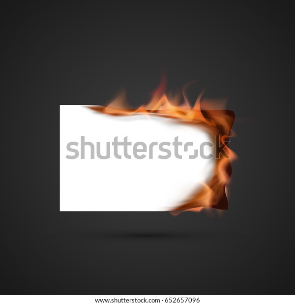 Template Burning Paper Isolated On Dark Stock Vector (Royalty Free ...