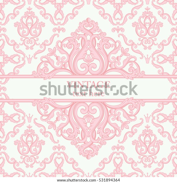 Template Card Abstract Baroque Royal Background Stock Vector (Royalty ...