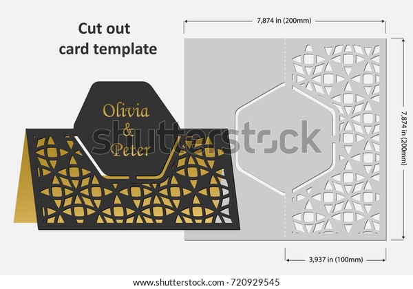 Template Cards Cut Topper Use Congratulations Stock Vector (Royalty ...