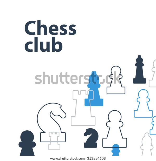Template Chess Pieces Chess Club School: vector de stock (libre de ...