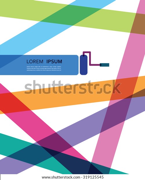 plantilla con las coloridas líneas cruzadas: vector de stock (libre de ...