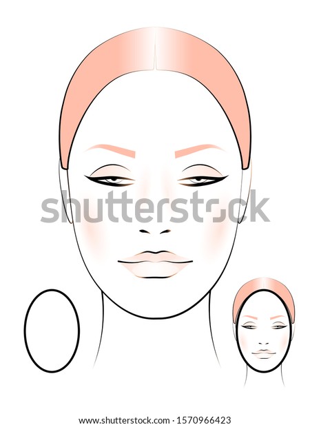 Template Creating Makeup Image Female Face Stock Vector (Royalty Free ...