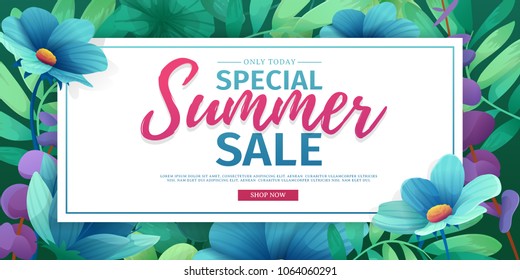 Template Design Banner Summer Offer Special Stock Vector (Royalty Free ...