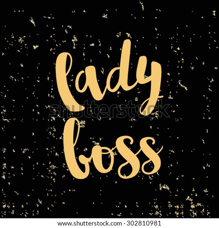 Template Design Card Lady Boss Lettering Stock Vector (Royalty Free ...