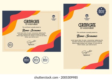Template Design Certificates Various Training Activities Stock Vector ...