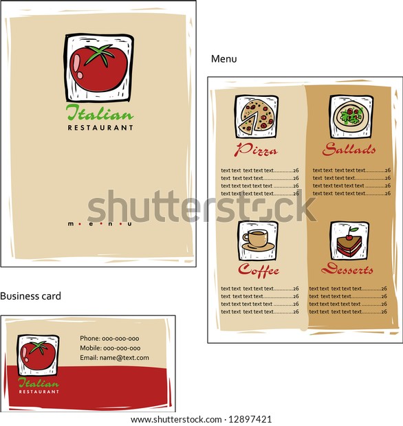 Template Designs Menu Business Card Coffee Stock Vector (Royalty Free ...