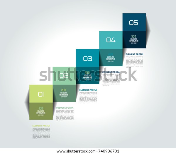 Template Diagram Chart Timeline Infographic Staircase Stock Vector ...