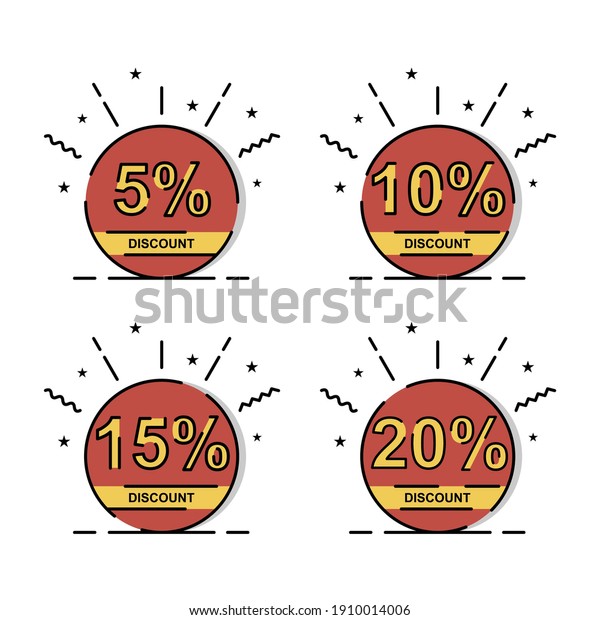 Template Discount Symbols Set Easy Edit Stock Vector (Royalty Free ...