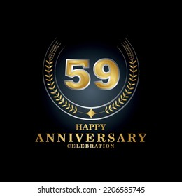 Template Emblem 59th Years Old Luxurious Stock Vector (Royalty Free ...
