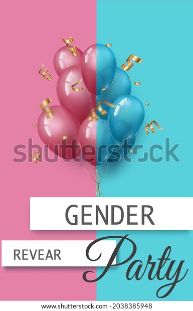 Template Flyer Invitation Gender Reveal Partypink Stock Vector (Royalty ...
