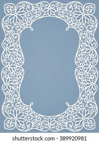 Template Frame Design Card Lace Frame: стоковая векторная графика (без ...